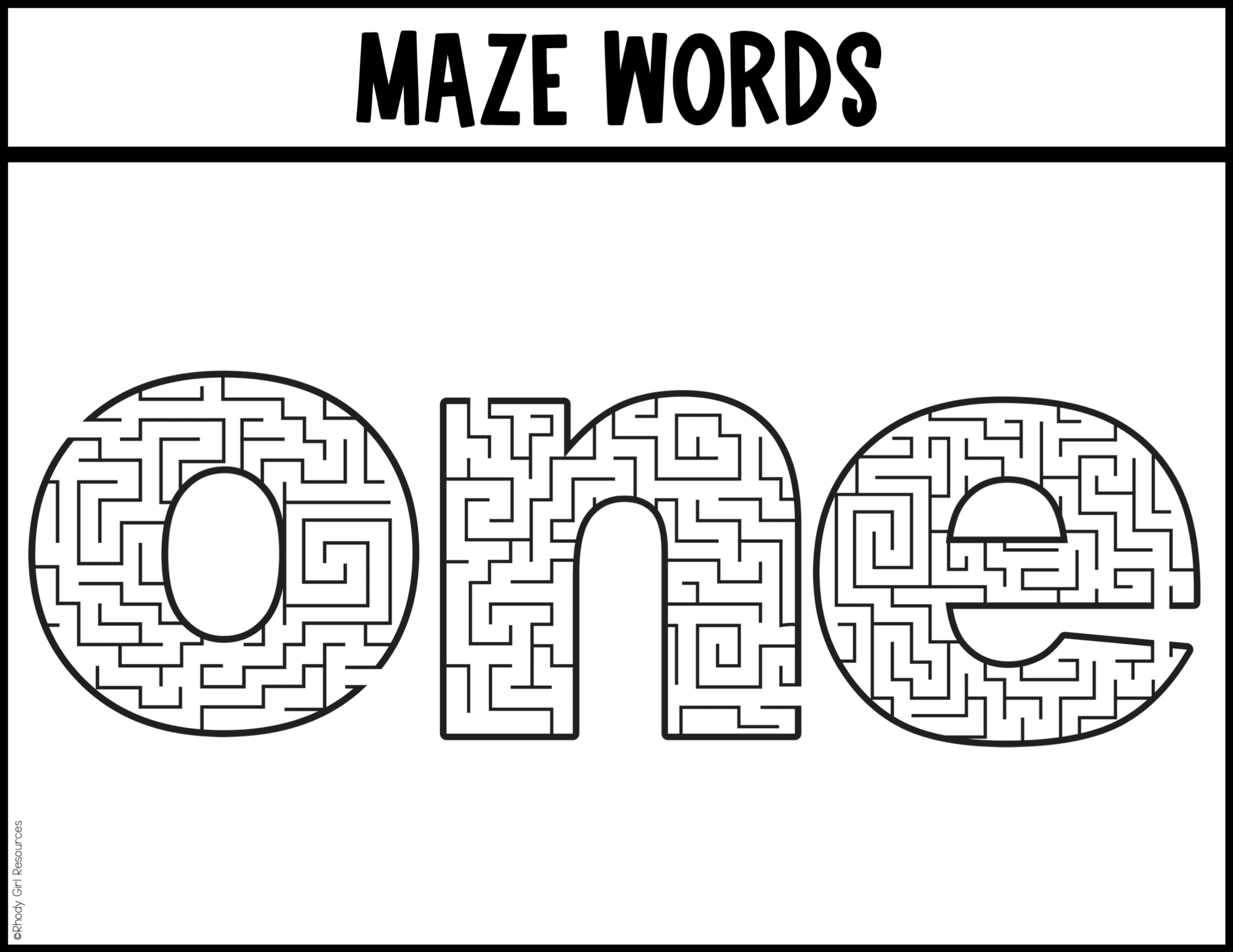 Sight Word: Mazes (Pre-Primer) - Rhody Girl Resources