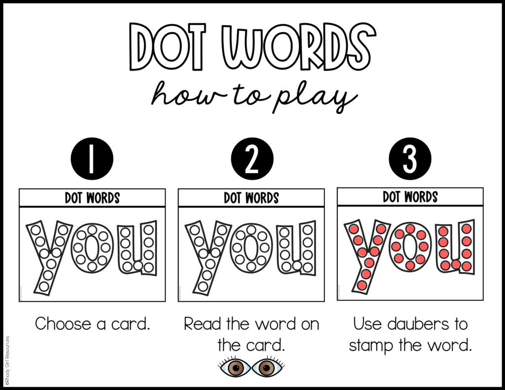 Sight Words: Dots and Daubers (Primer) - Rhody Girl Resources
